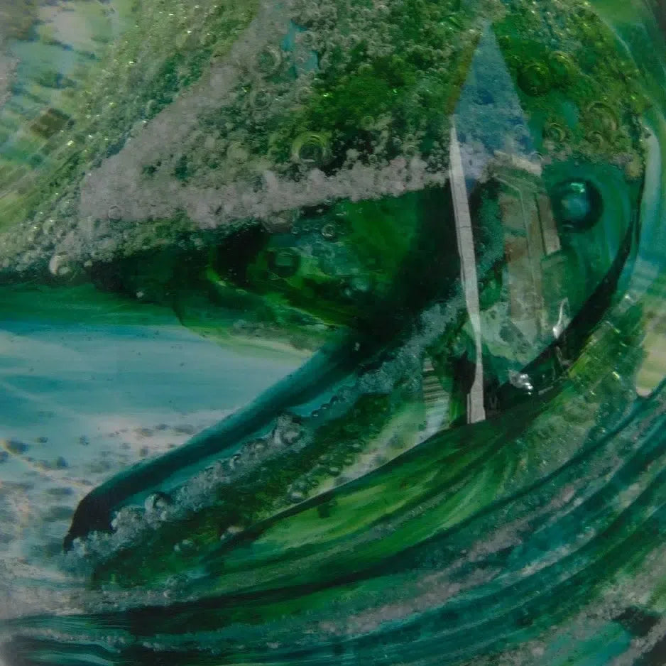 Cremation Ashes into Glass Wave Sculpture